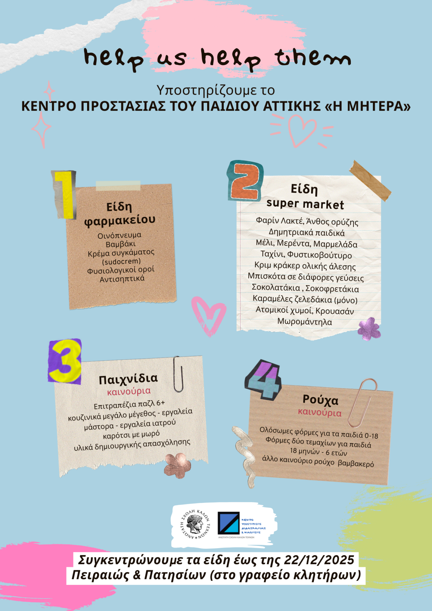 Help us help them, Υποστηρίζουμε το ΚΕΝΤΡΟ ΠΡΟΣΤΑΣΙΑΣ ΤΟΥ ΠΑΙΔΙΟΥ ...